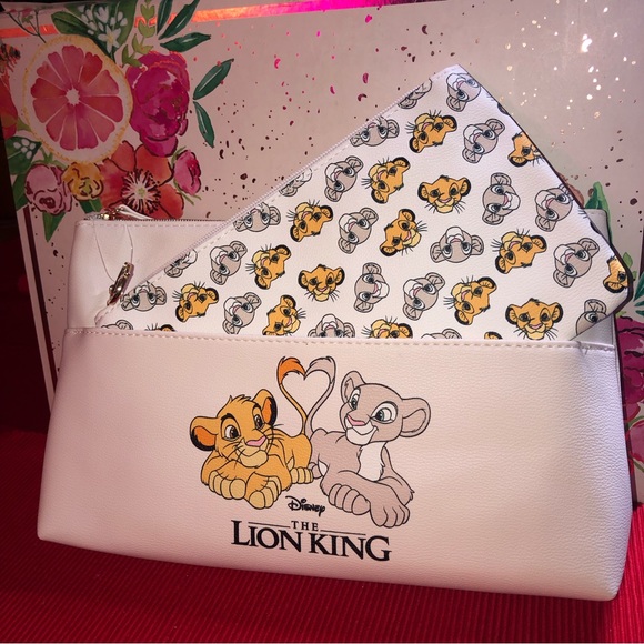 Disney | Bags | Disney The Lion King Simba Nala Two Piece Makeup Bag ...